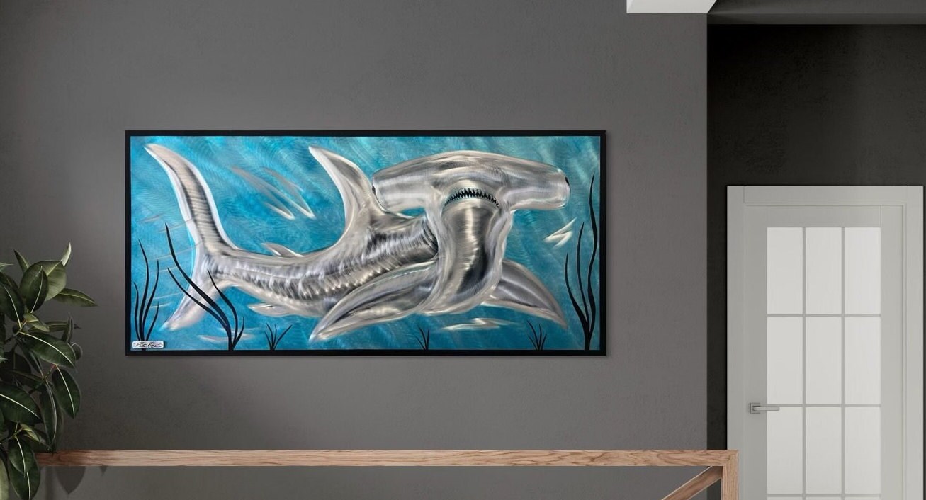 Shark Metal Wall Art Painting Sculpture Home Decor Ocean Life - Etsy