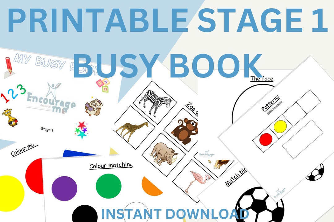 Stage 1 | Printable Busy Book| SEN | Toddler | Pre-school | Busy ...