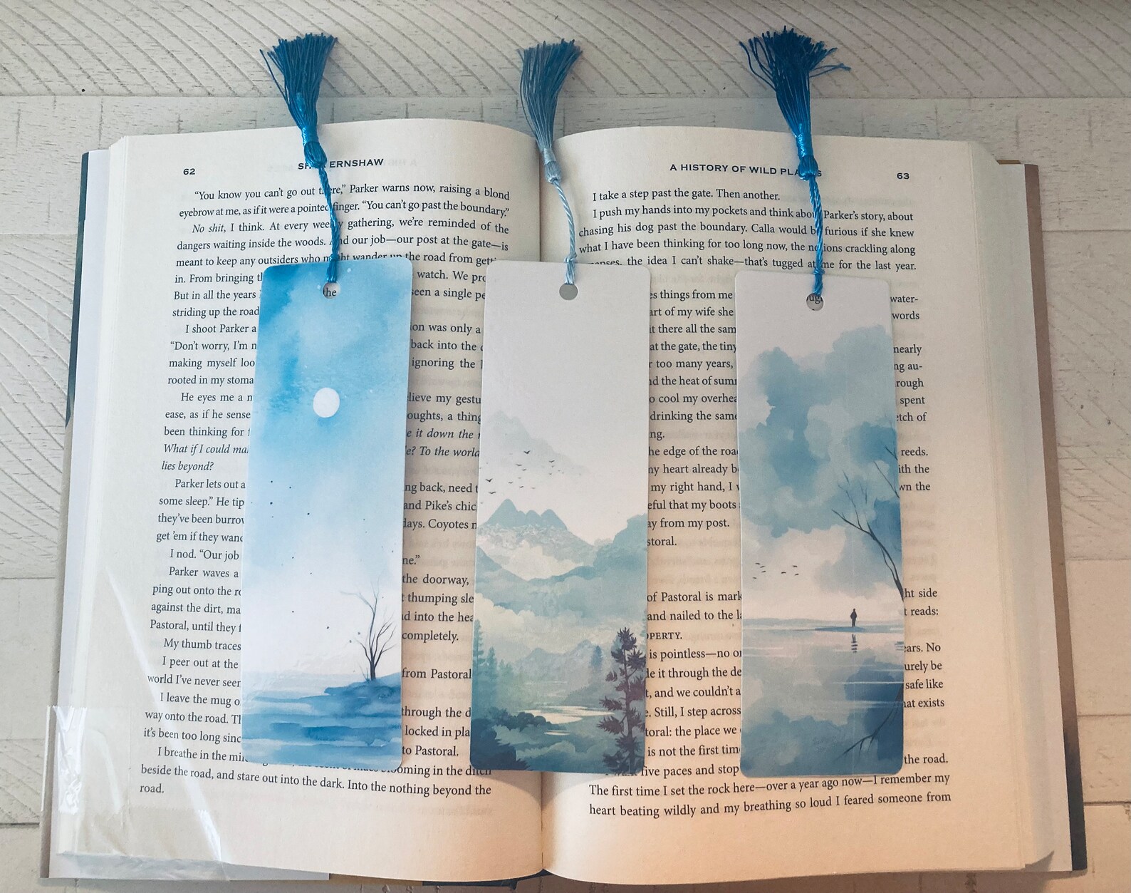 Tranquil Watercolor Landscape Bookmarks - Etsy