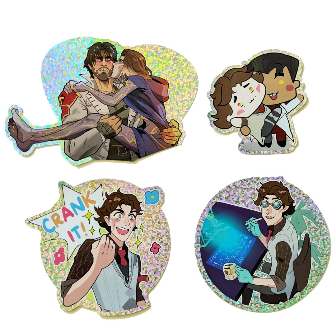 Jayvik Glitter Sticker Set of 4 Viktor Jayce Arcane - Etsy