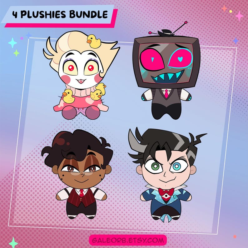 Radiostatic Art Book Bundle Alastor Vincent Plushies Murdermedia Vox ...