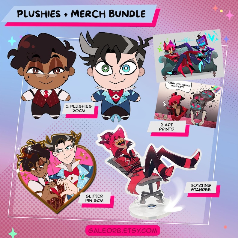 Alastor Vincent Plushies Vox Human Form Hazbin Hotel Season 2 Pre-order ...