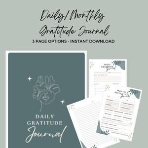 Daily Monthly Gratitude Journal With 3 Page Options - Gratitude Journal ...
