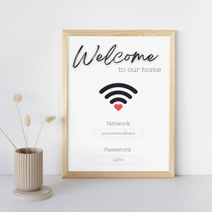 Wifi Password Network Sign - Editable Wifi Sign Template - Printable ...