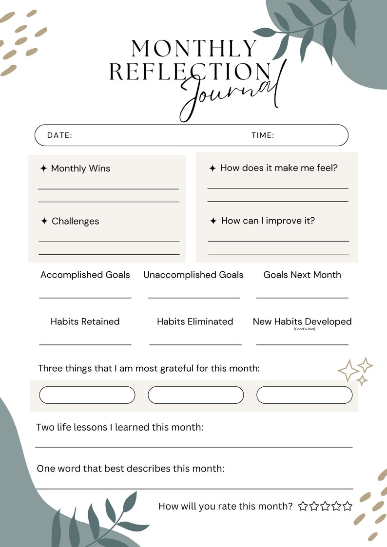 Daily Monthly Gratitude Journal With 3 Page Options - Gratitude Journal ...