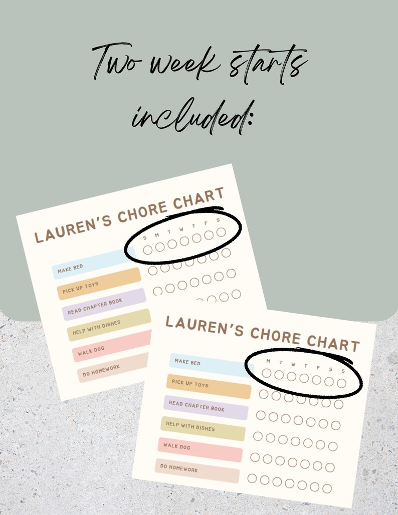Editable Kids Chore Chart Template - Kids Chore Checklist - Printable ...