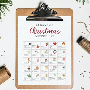 25 Days of Christmas Bingo - Christmas Bucket List - Christmas Game ...