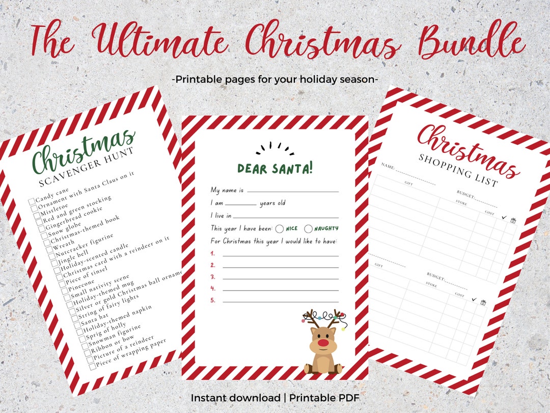 The Ultimate Christmas Bundle - Christmas Printables - Christmas Gift ...