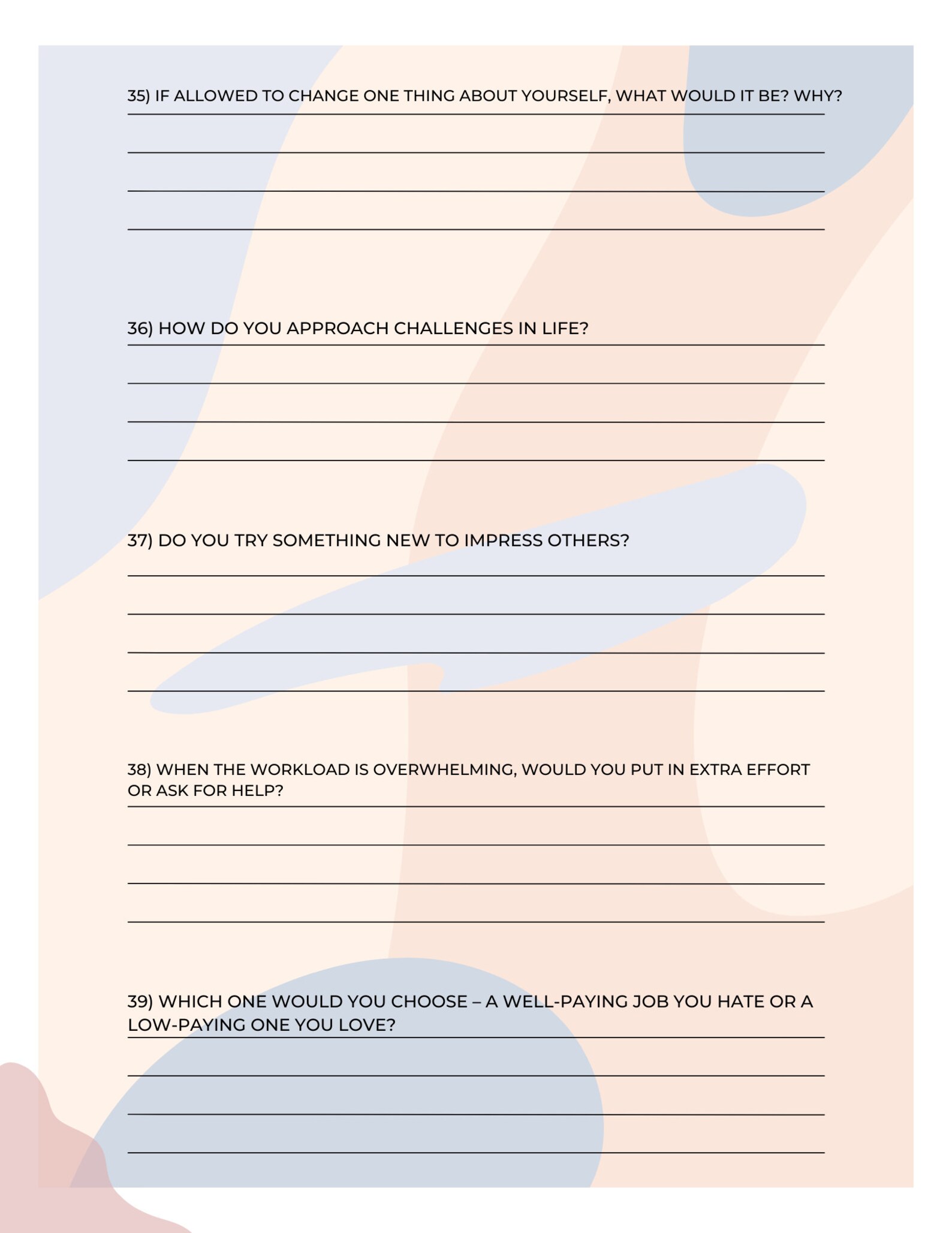 118 Journal Prompts for Beginners - Printable Journal Pages - Mental ...