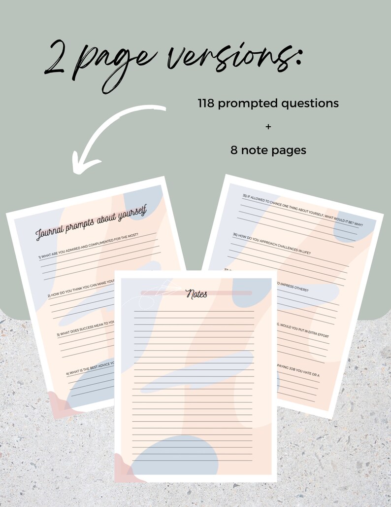 118 Journal Prompts for Beginners - Printable Journal Pages - Mental ...