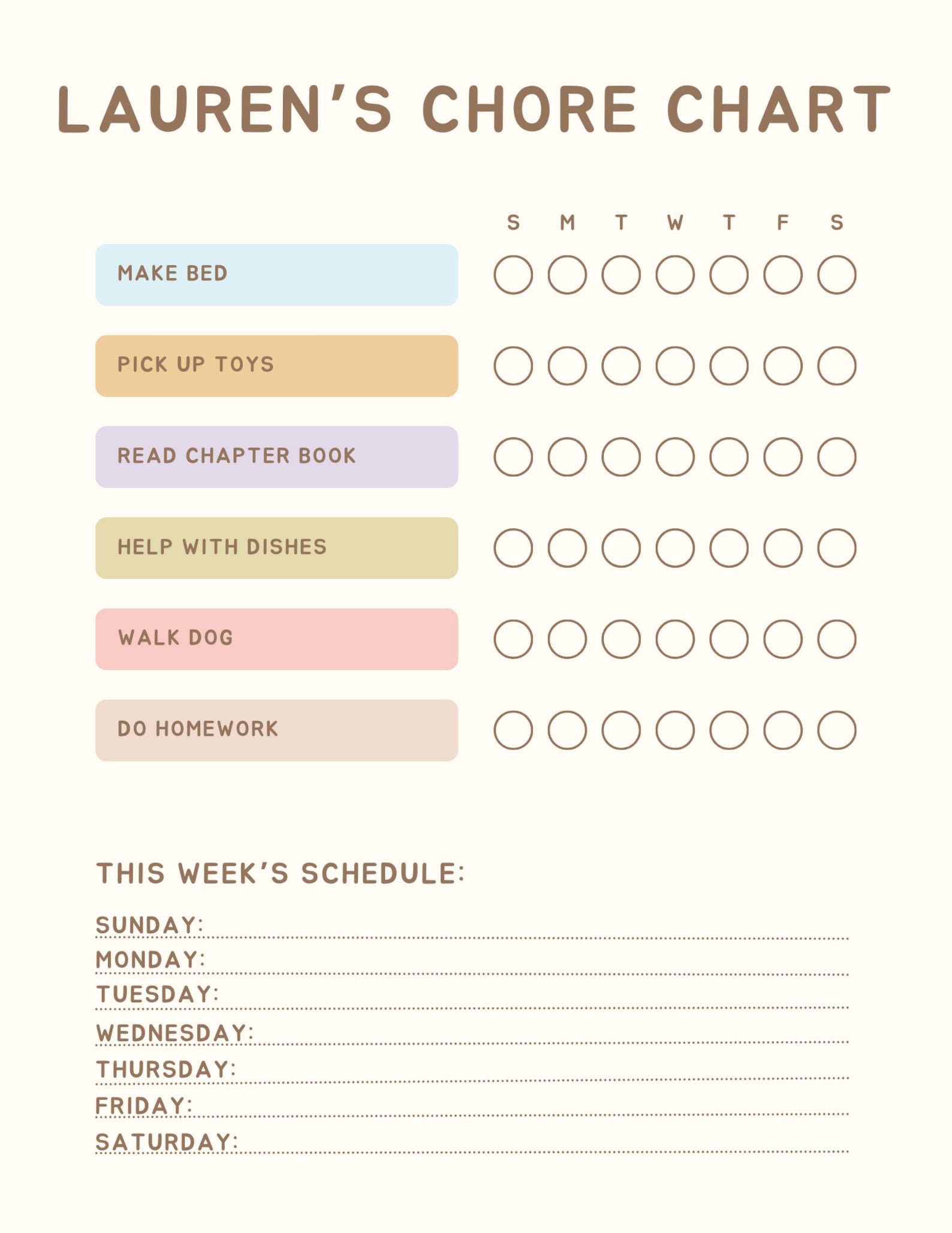 Editable Kids Chore Chart Template Kids Chore Checklist Printable ...