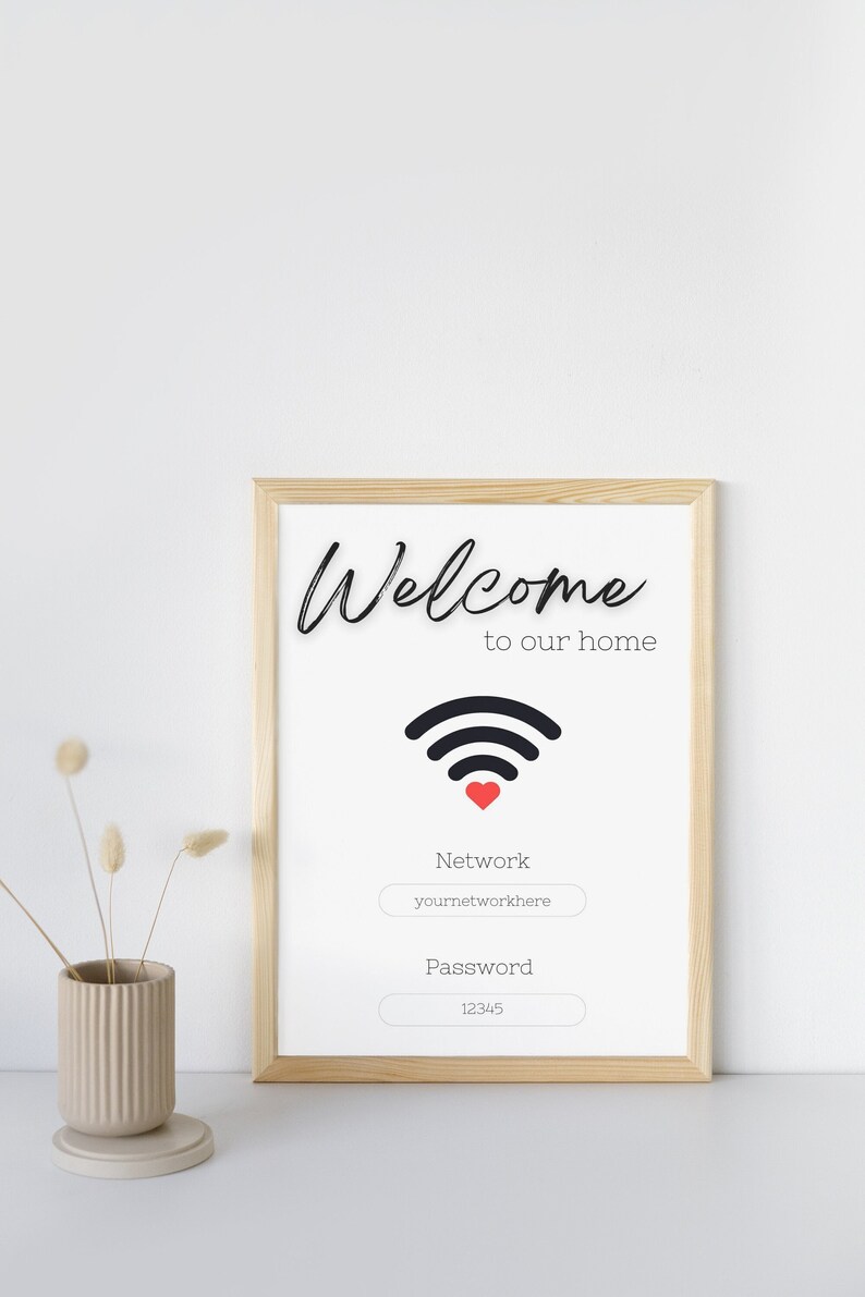 Wifi Password Network Sign - Editable Wifi Sign Template - Printable ...