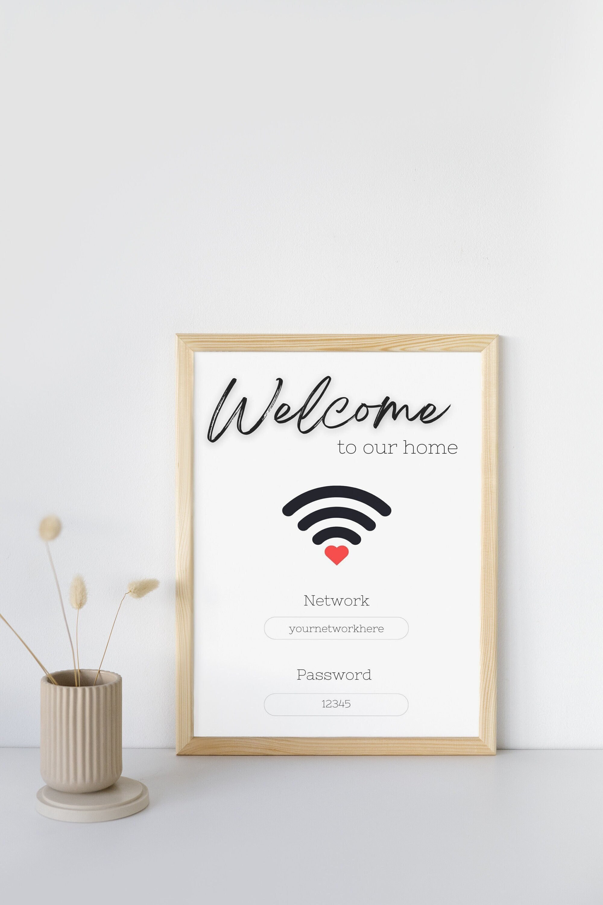 Wifi Password Network Sign - Editable Wifi Sign Template - Printable ...