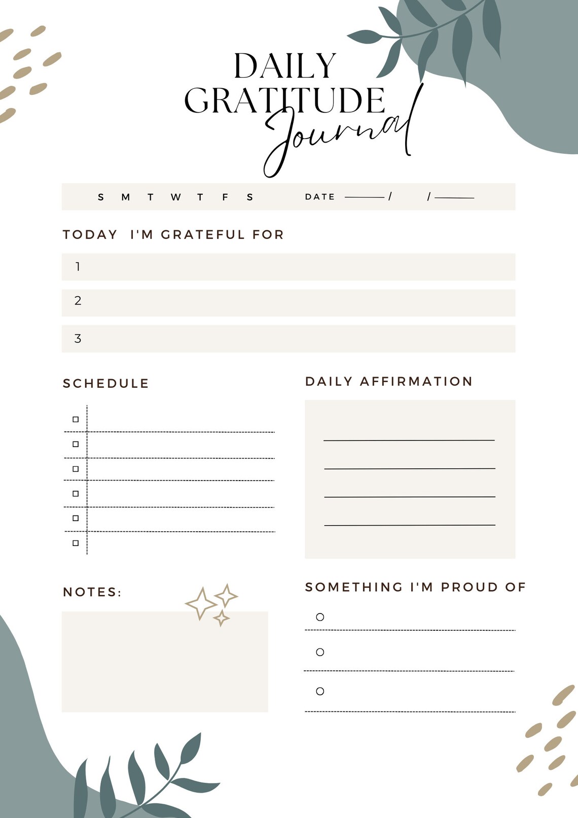Daily Monthly Gratitude Journal With 3 Page Options - Etsy