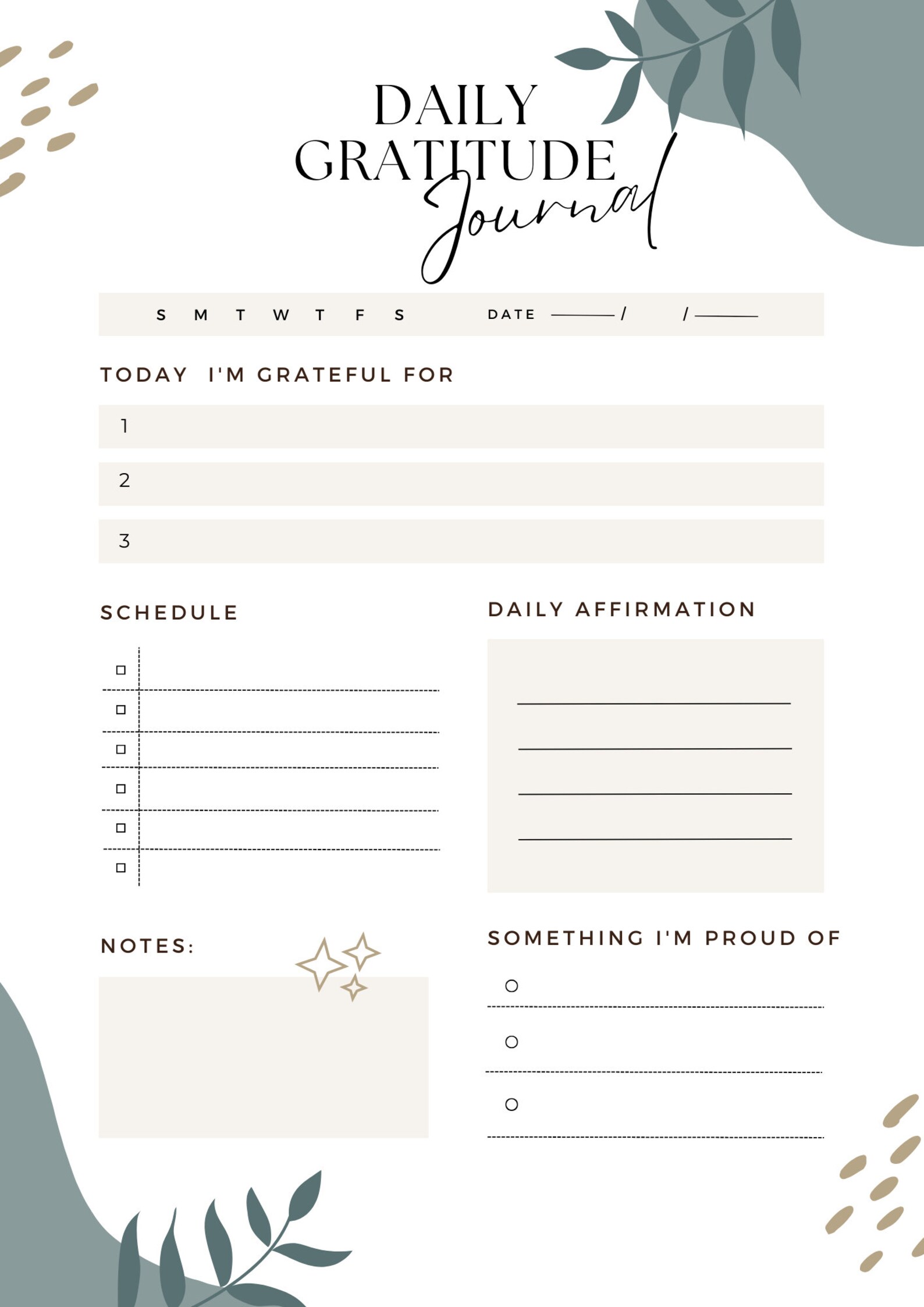 Daily Monthly Gratitude Journal With 3 Page Options - Gratitude Journal ...