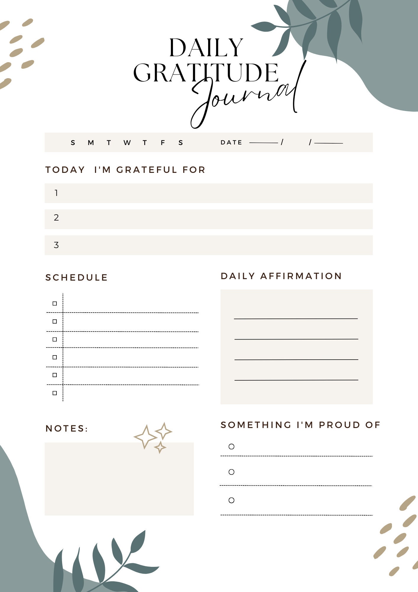 Daily Monthly Gratitude Journal With 3 Page Options - Gratitude Journal ...