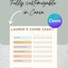 Editable Kids Chore Chart Template - Kids Chore Checklist - Printable ...