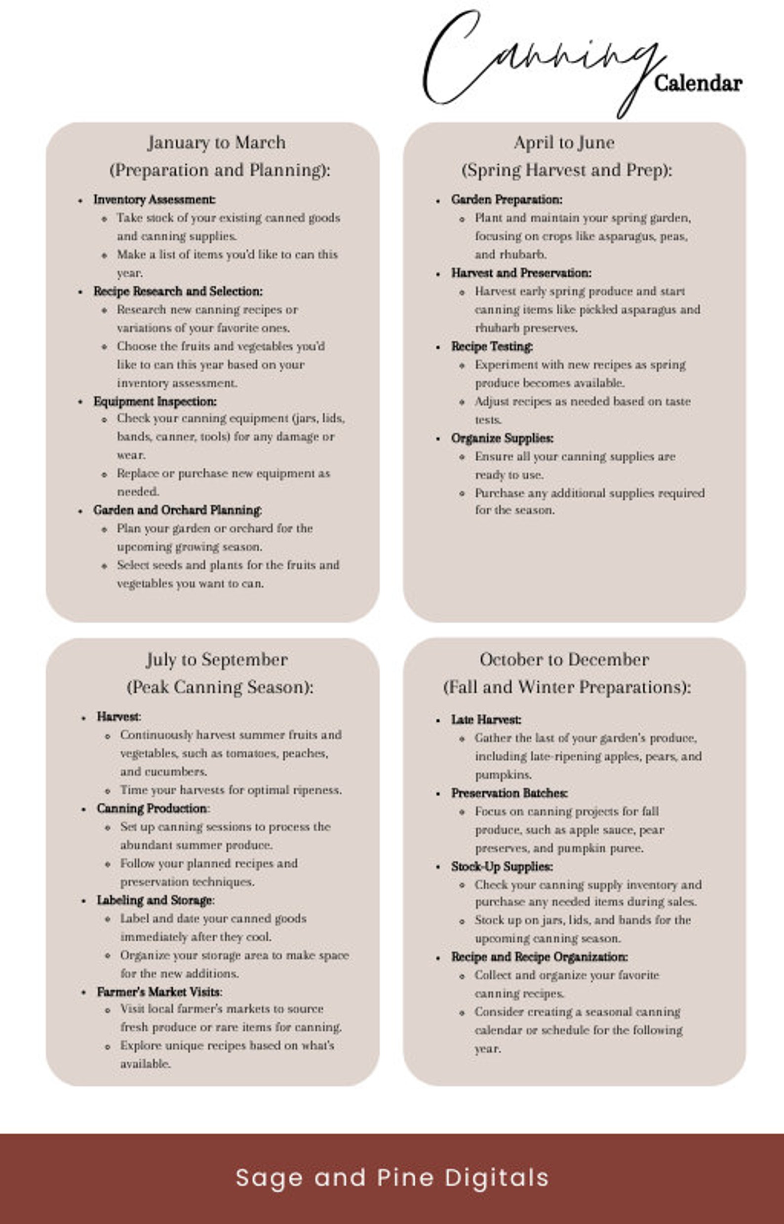 The Ultimate Canning Planner - Canning for Beginners - 2024 Canning ...