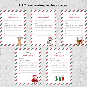 Dear Santa Christmas Letter- Christmas Wish List - Fillable Dear Santa ...