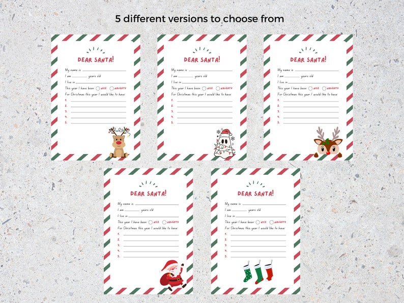 Dear Santa Christmas Letter- Christmas Wish List - Fillable Dear Santa ...