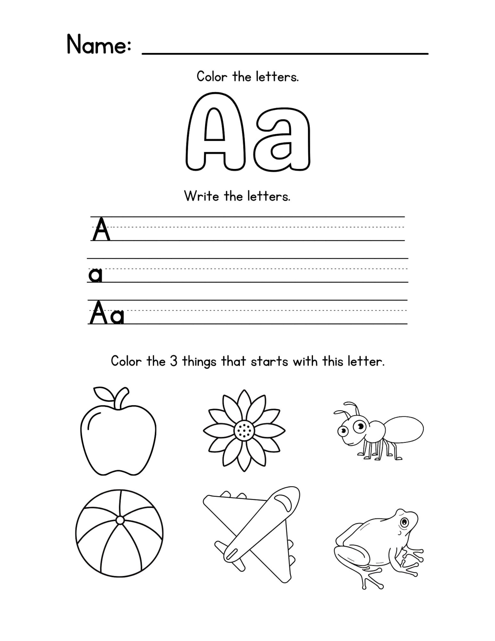 Preschool Kindergarten Alphabet Letter Activity Pages - Pre K Coloring ...