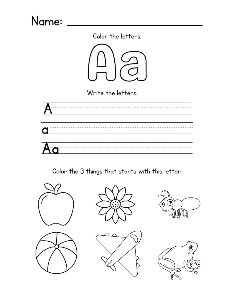 Preschool Kindergarten Alphabet Letter Activity Pages - Pre K Coloring ...