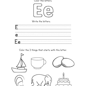 Preschool Kindergarten Alphabet Letter Activity Pages - Pre K Coloring ...
