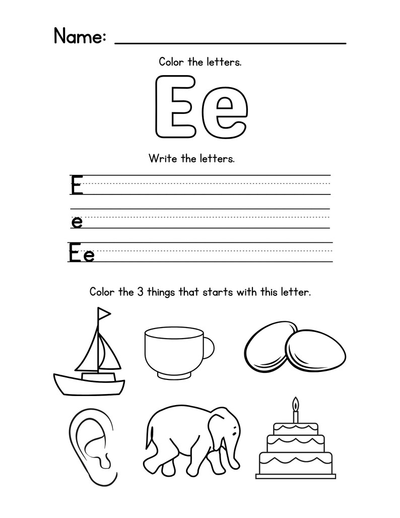 Preschool Kindergarten Alphabet Letter Activity Pages - Pre K Coloring ...