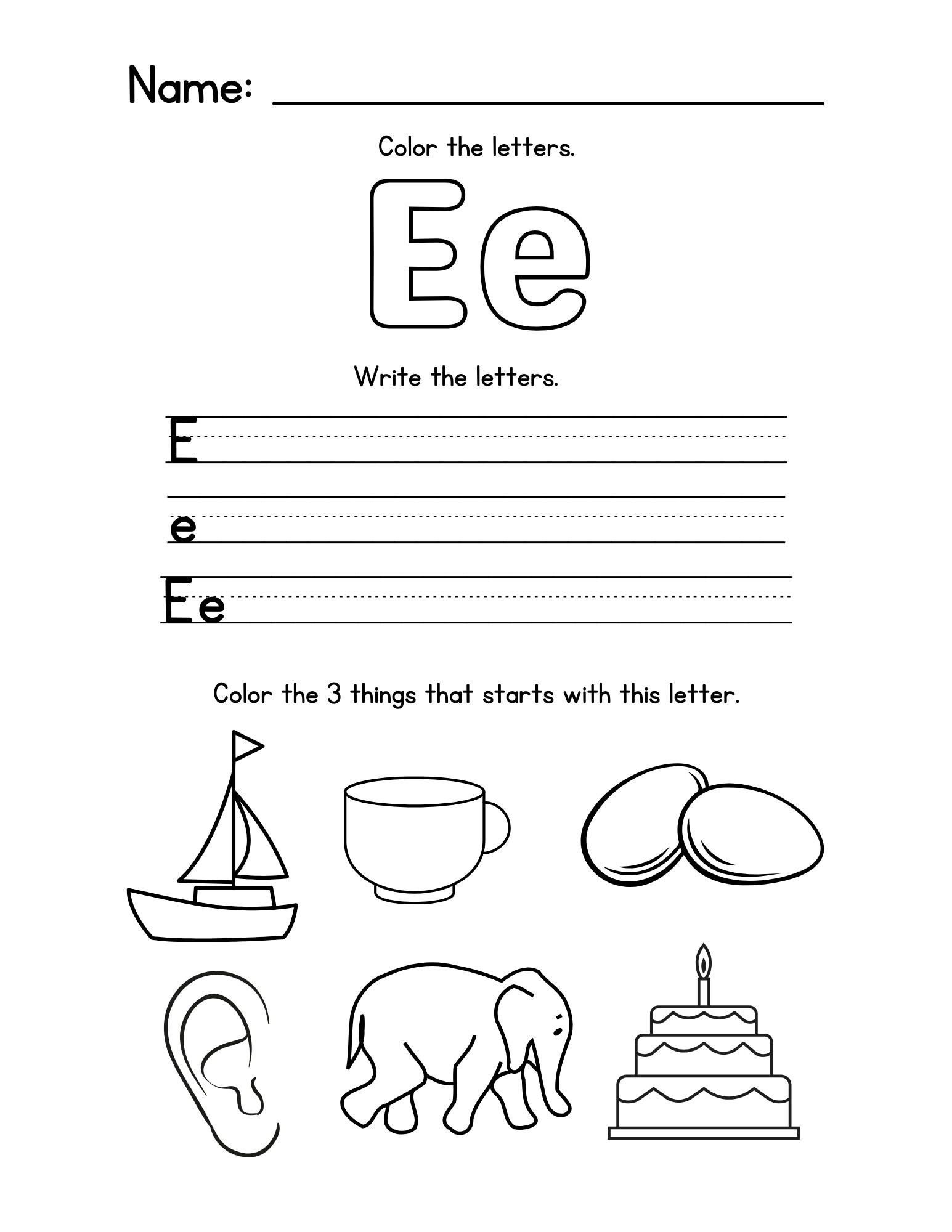Preschool Kindergarten Alphabet Letter Activity Pages - Pre K Coloring ...