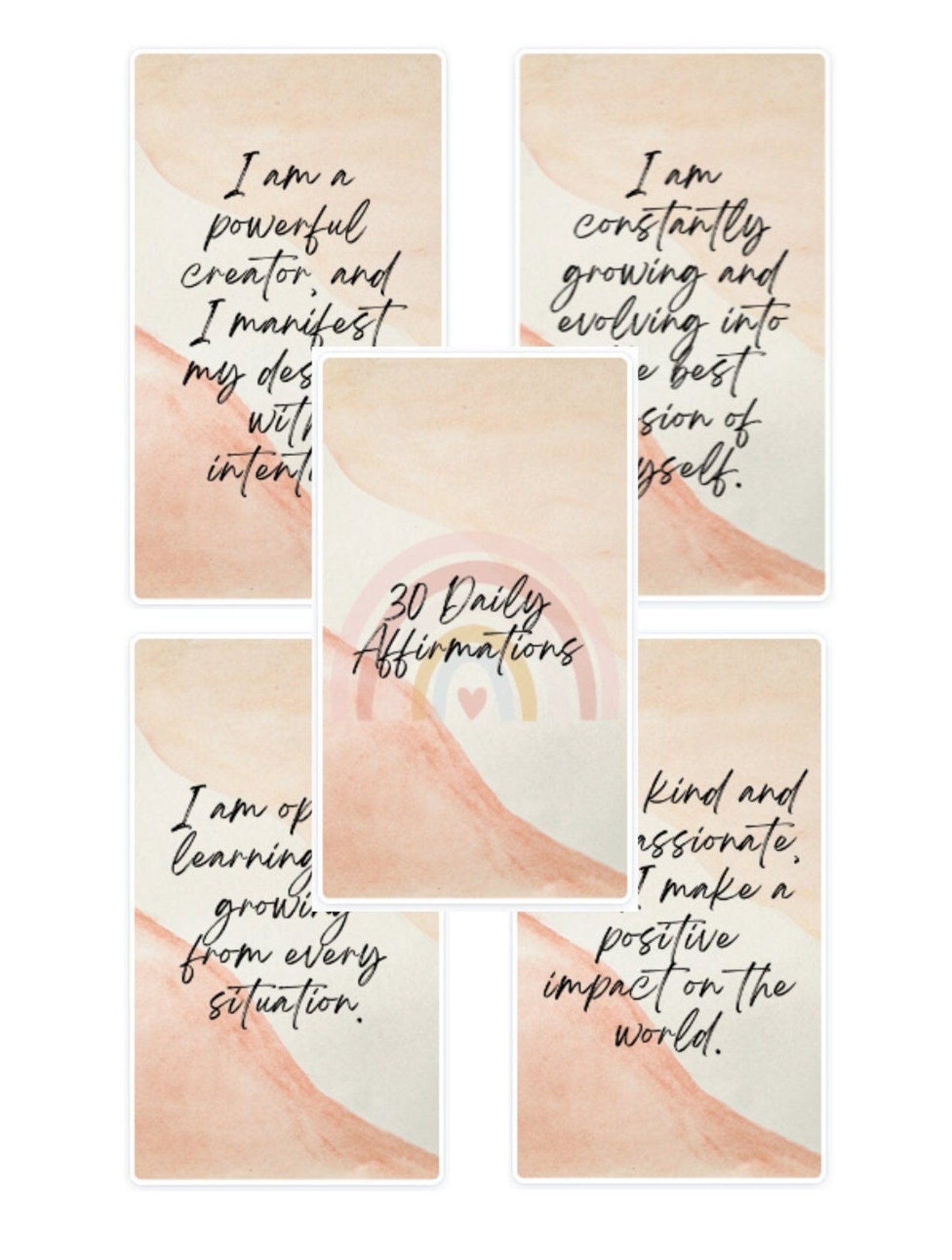 Printable Affirmation Cards Set of 30 - Daily Affirmation Cards ...
