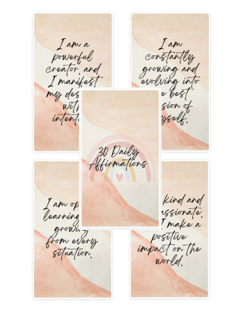 Printable Affirmation Cards Set of 30 - Daily Affirmation Cards ...