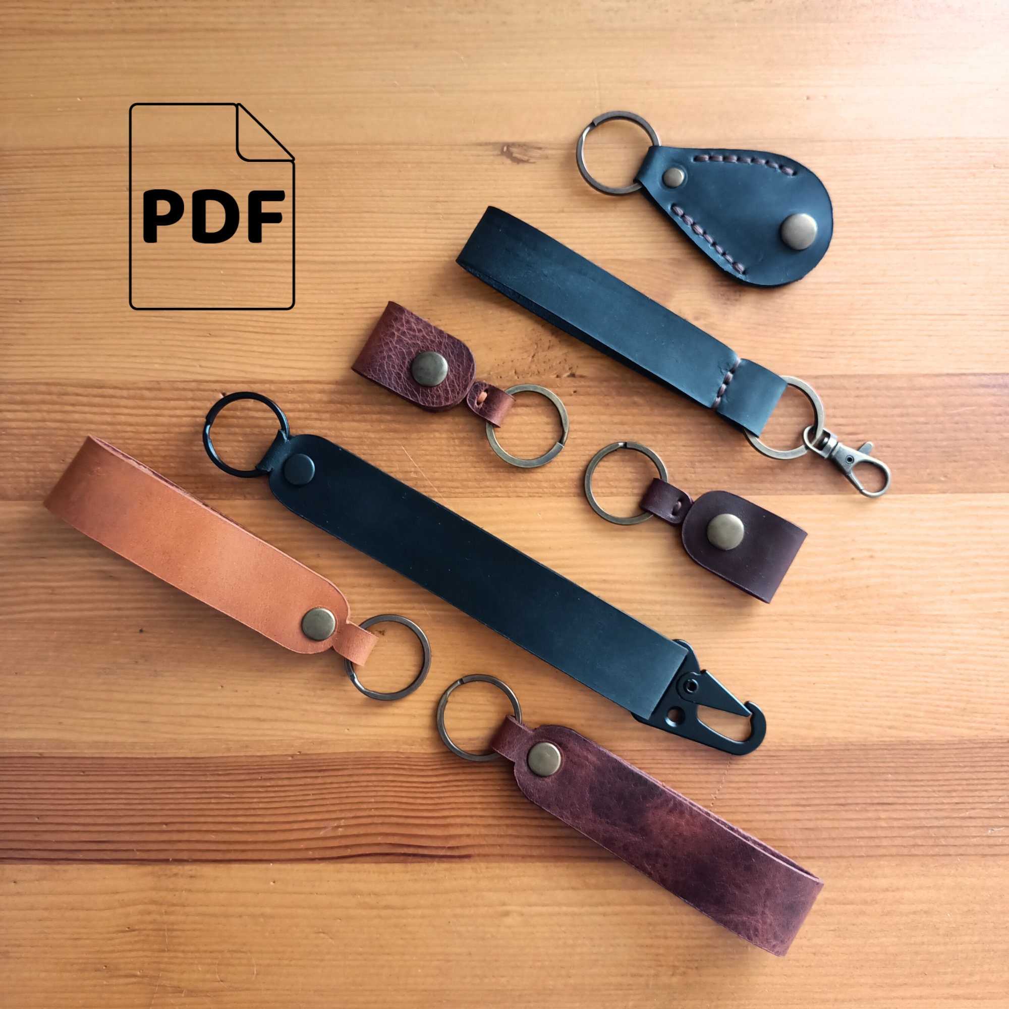 Key Chain Pattern Bundle, Leather Key Holder Template, DIY Leather ...