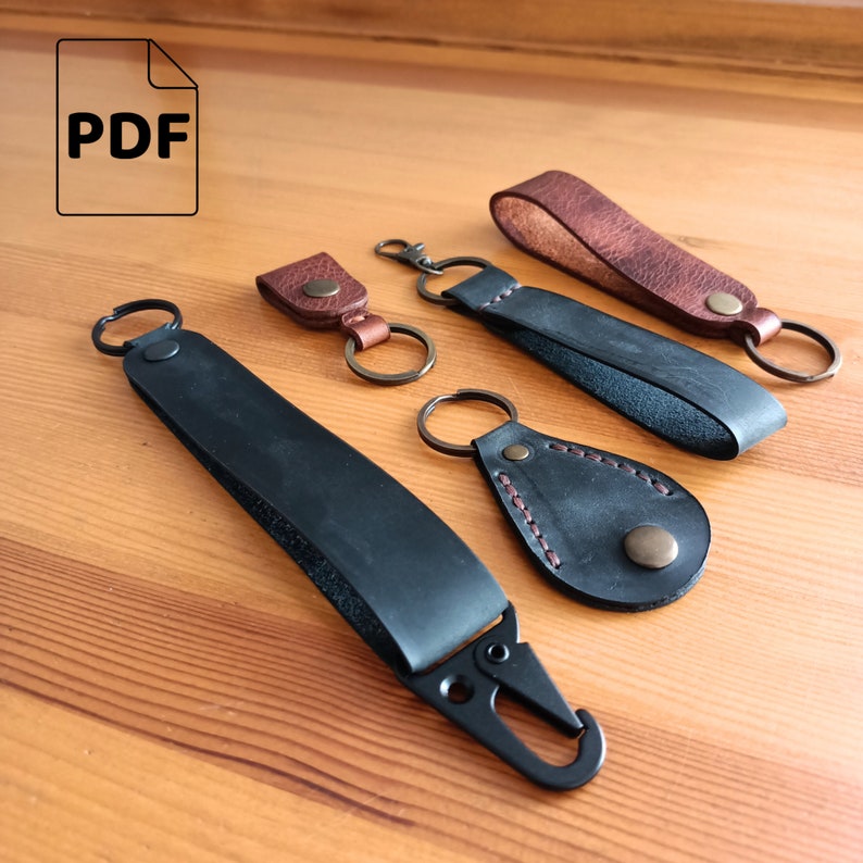 Key Chain Pattern Bundle, Leather Key Holder Template, DIY Leather ...