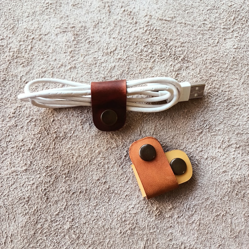 PDF Pattern Cable Organizer, Leather Cord Keeper Template, Charger ...