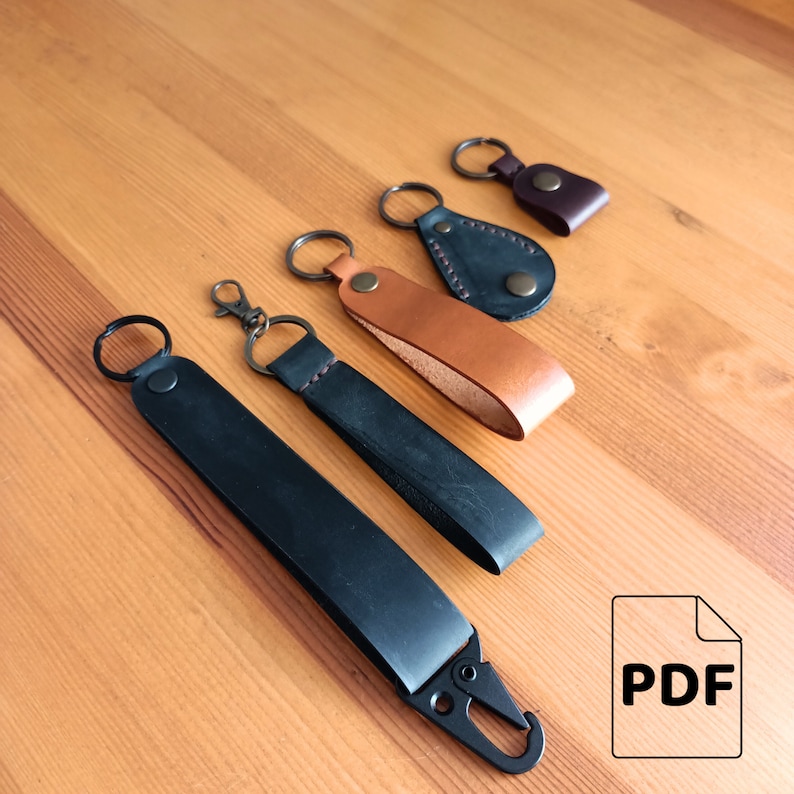 Key Chain Pattern Bundle, Leather Key Holder Template, DIY Leather ...