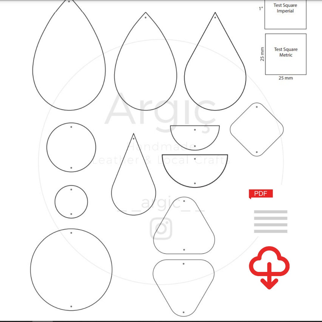 DIY Earring Templates, Earring Pattern Bundle, Set of Earring Shapes ...
