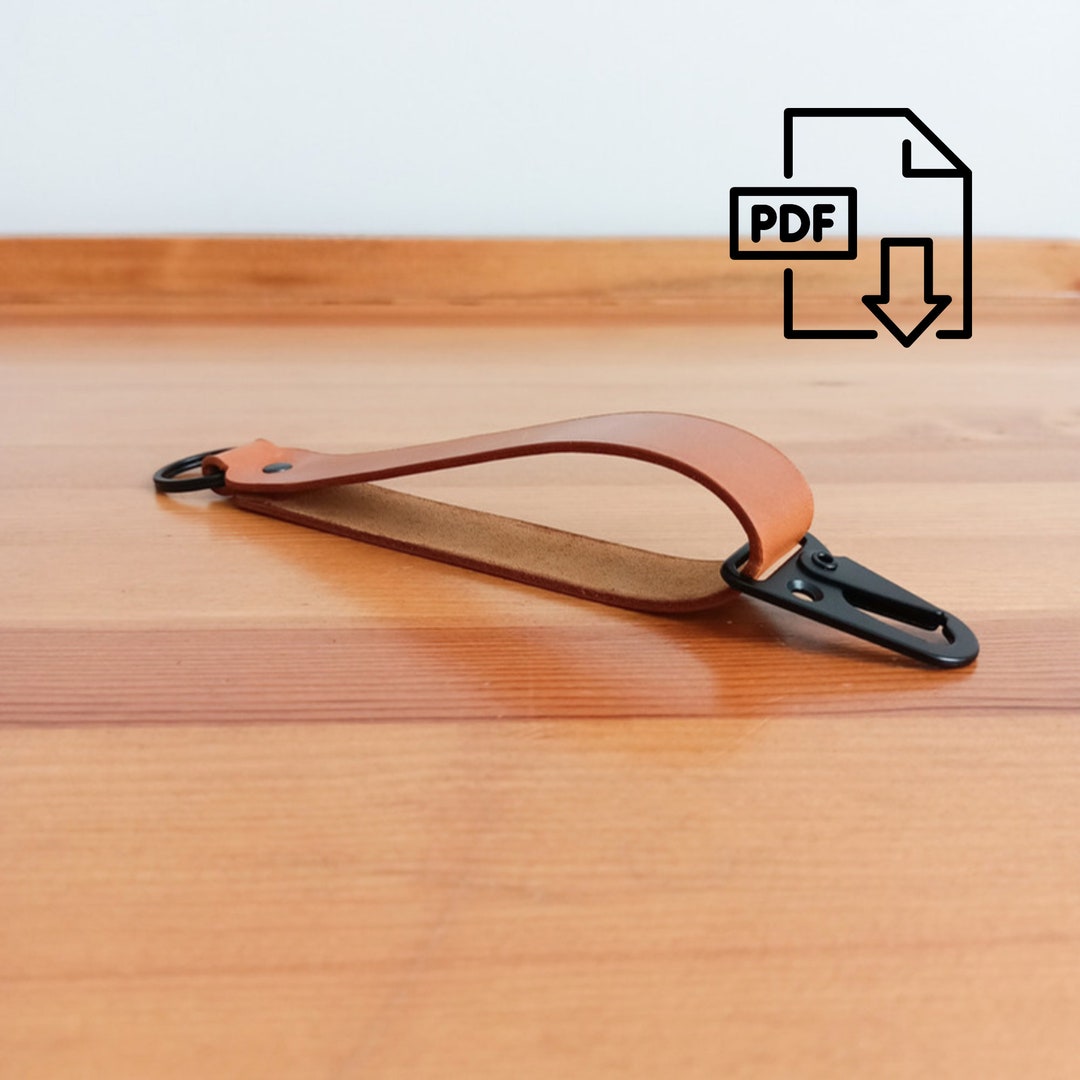 PDF Pattern Wristlet Keychain, Leather Key Fob Template, Printable ...