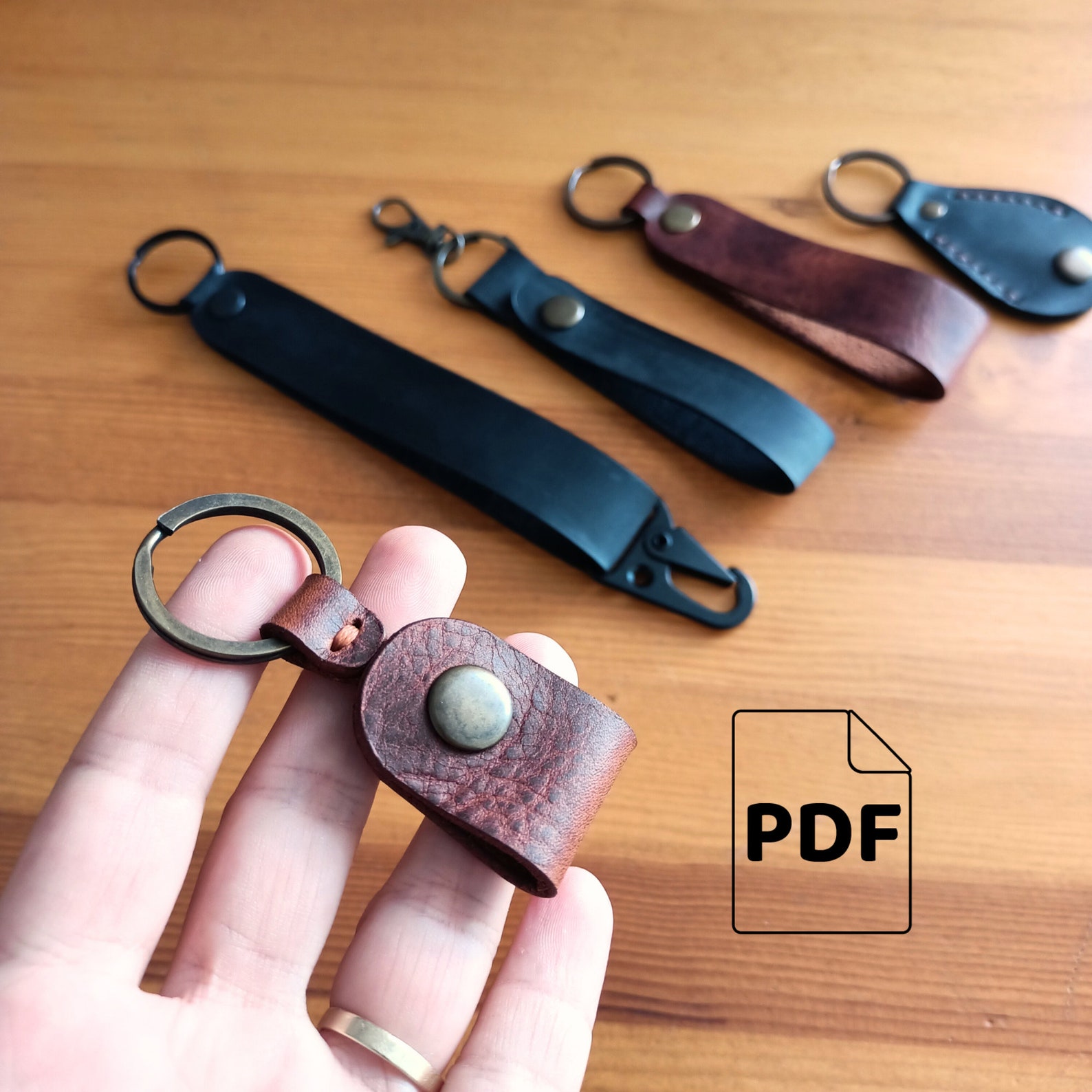 Key Chain Pattern Bundle, Leather Key Holder Template, DIY Leather ...