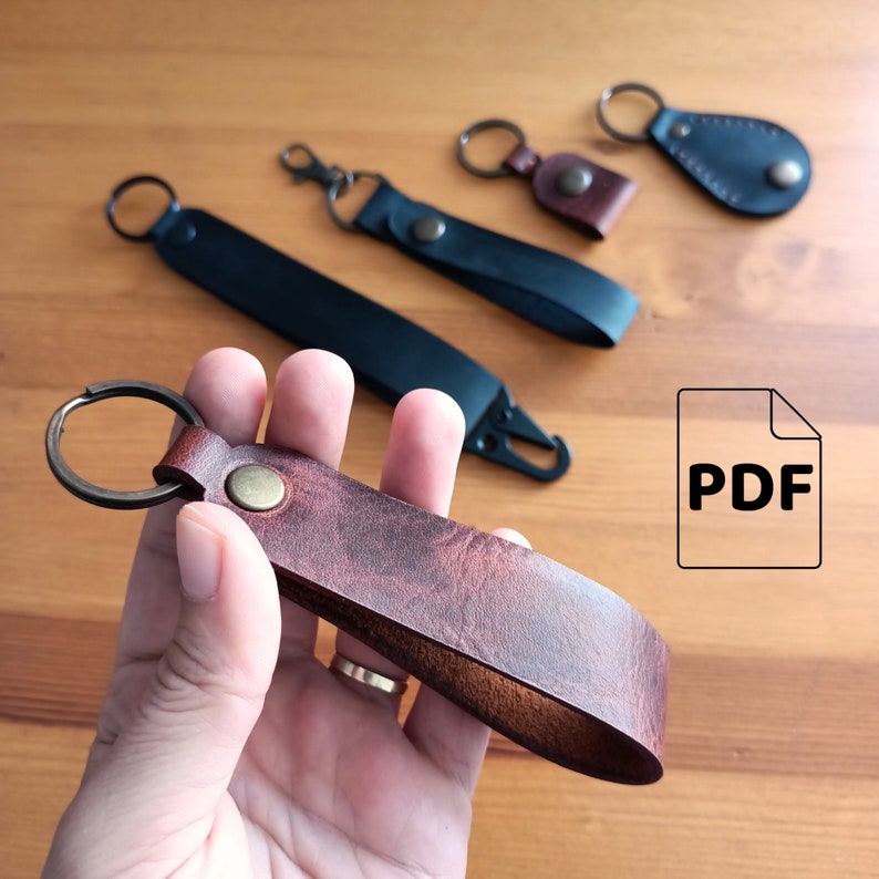 Key Chain Pattern Bundle, Leather Key Holder Template, DIY Leather ...