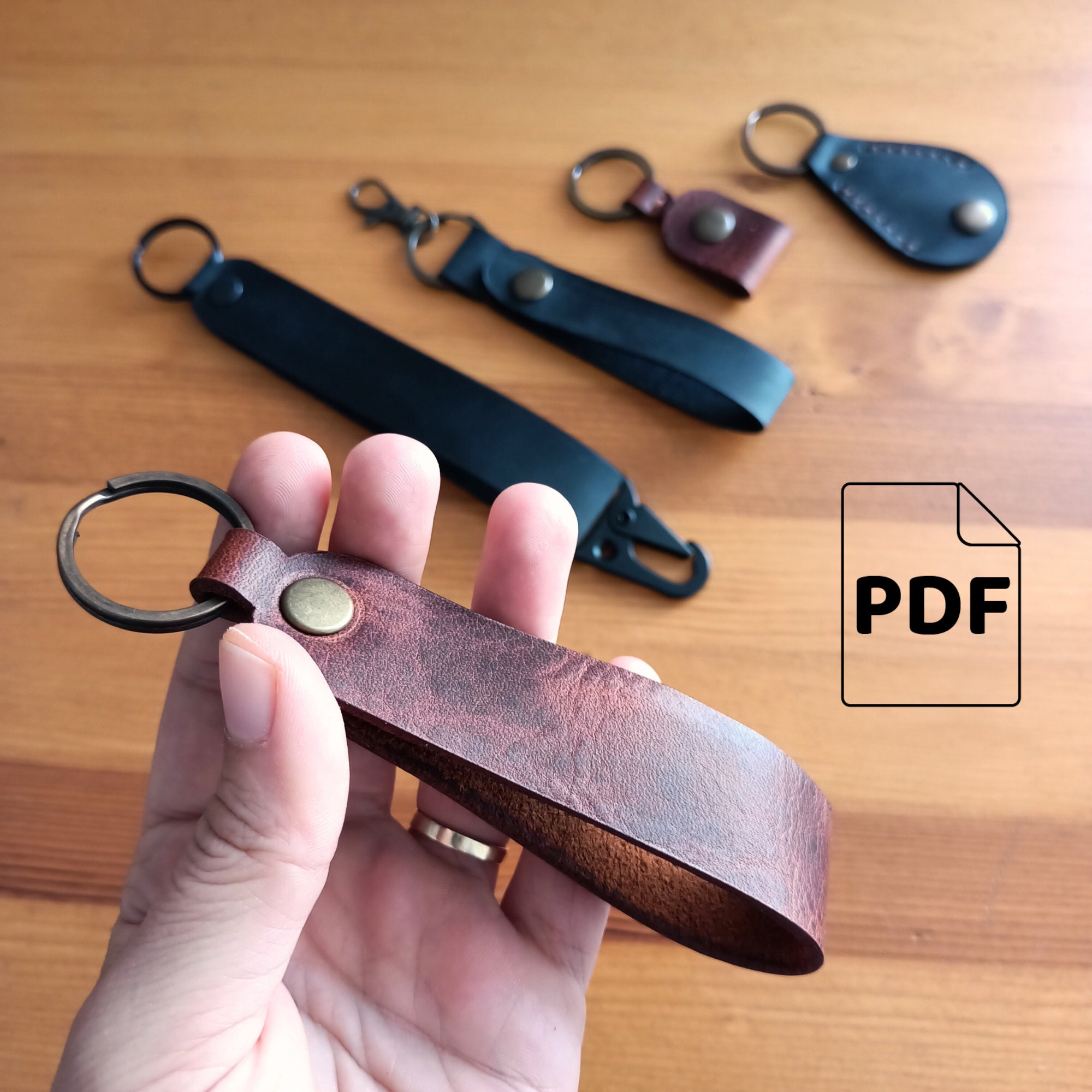 Key Chain Pattern Bundle, Leather Key Holder Template, DIY Leather ...