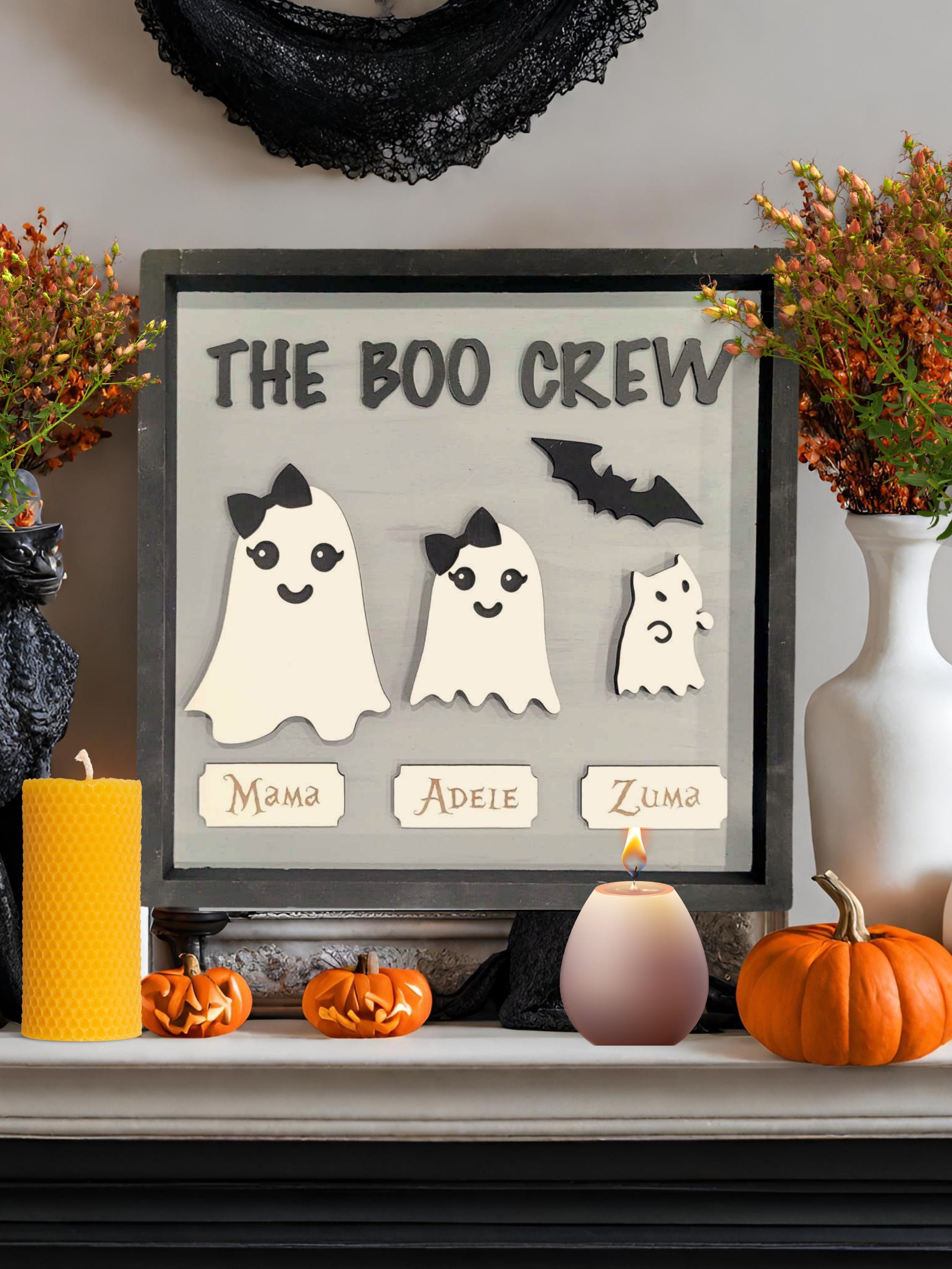 Boo Crew Sign SVG: Ghost Family Portrait, Halloween Decor (digital ...