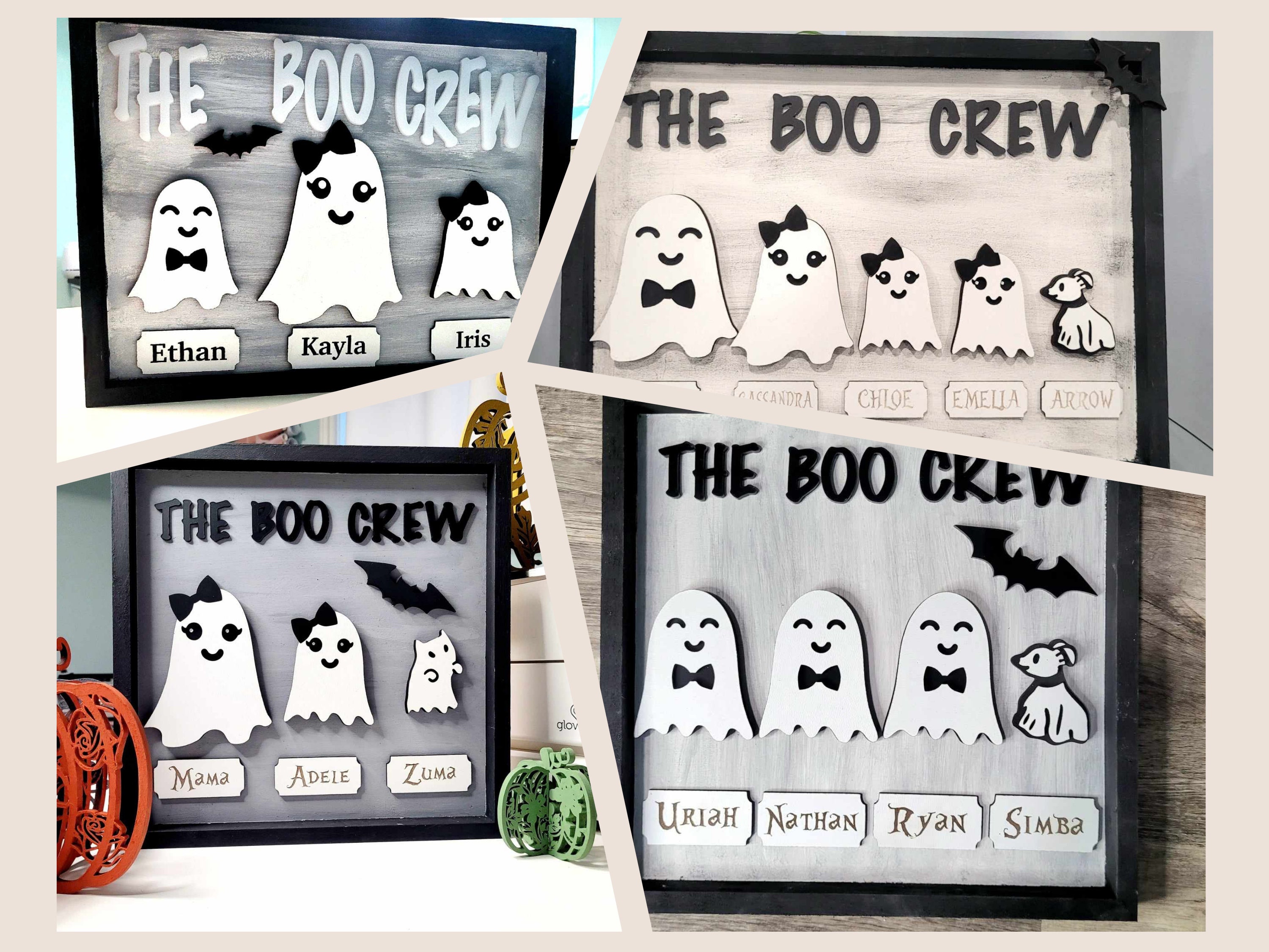 Boo Crew Sign SVG: Ghost Family Portrait, Halloween Decor (digital ...
