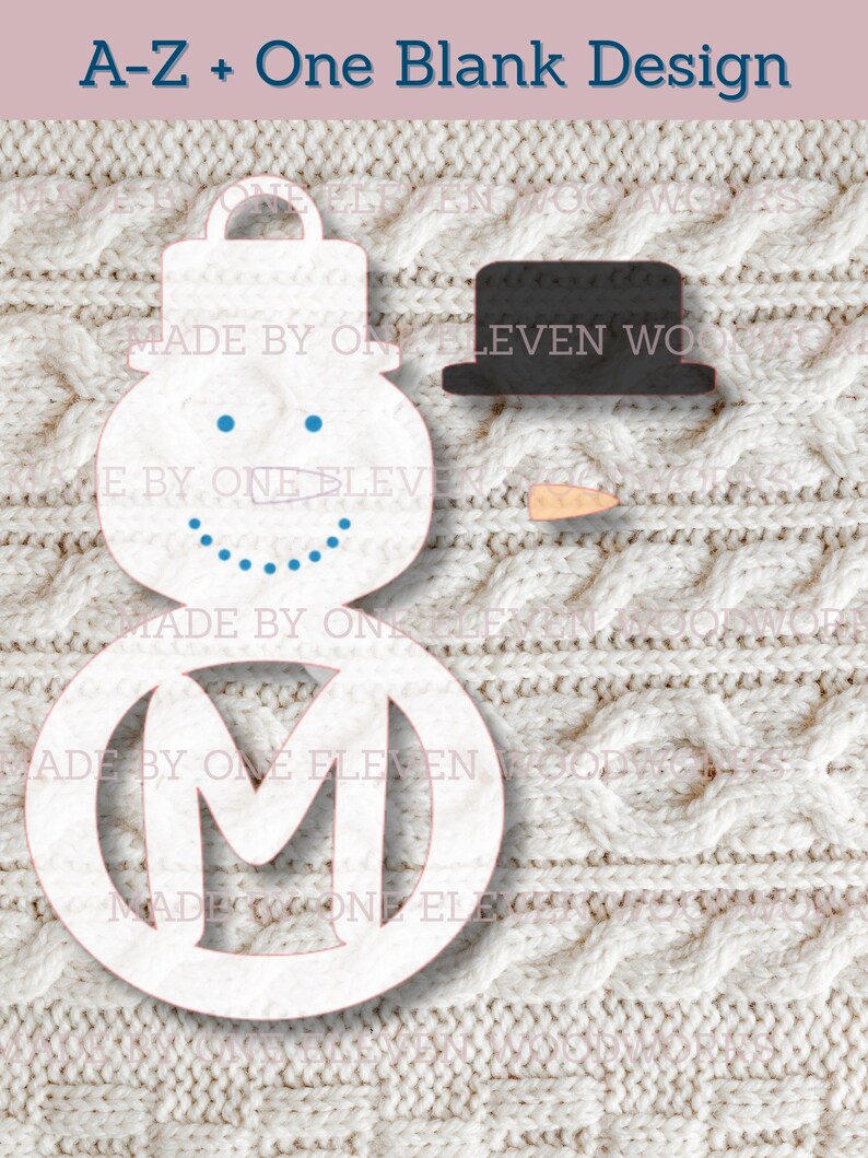 Snowman Ornament SVG Bundle: Monogram Laser Cut File (A-Z) - Etsy