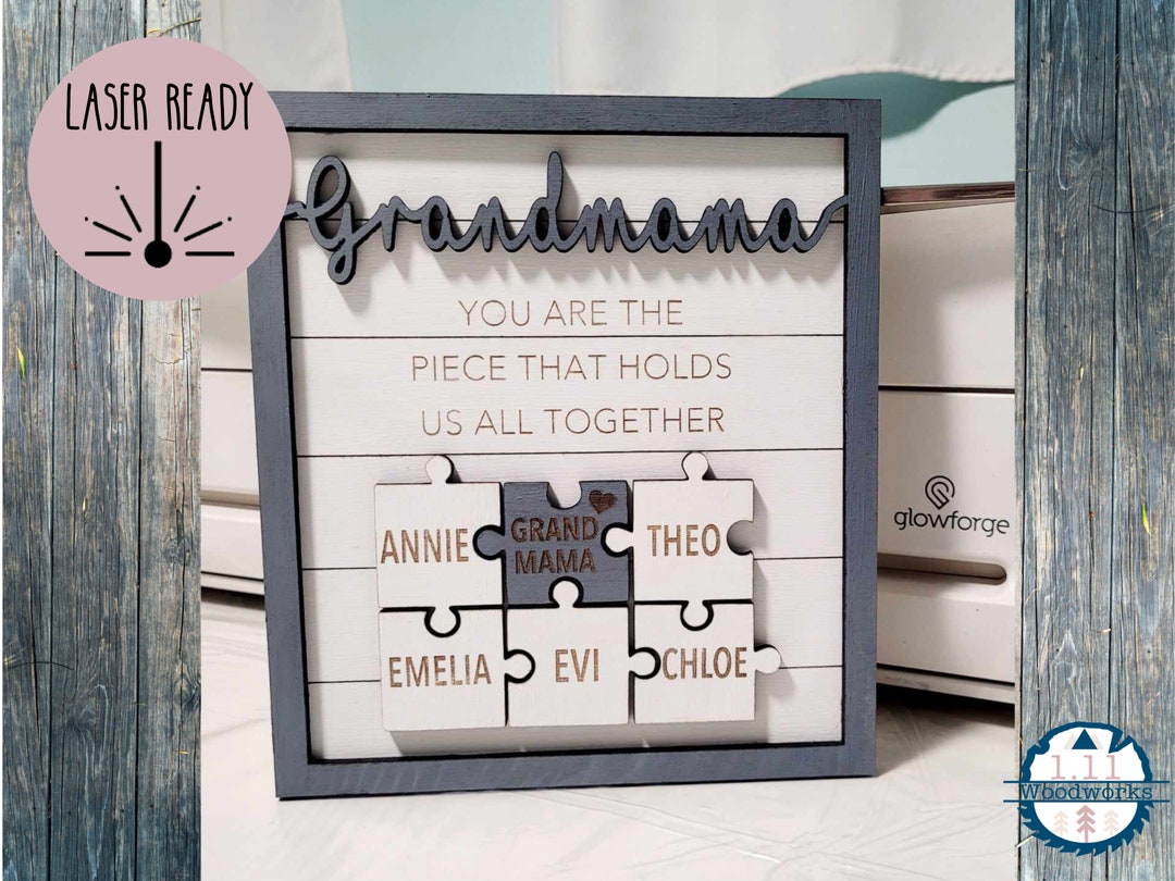 Laser Cut Puzzle Sign: Personalized Grandma Gift (SVG) - Etsy