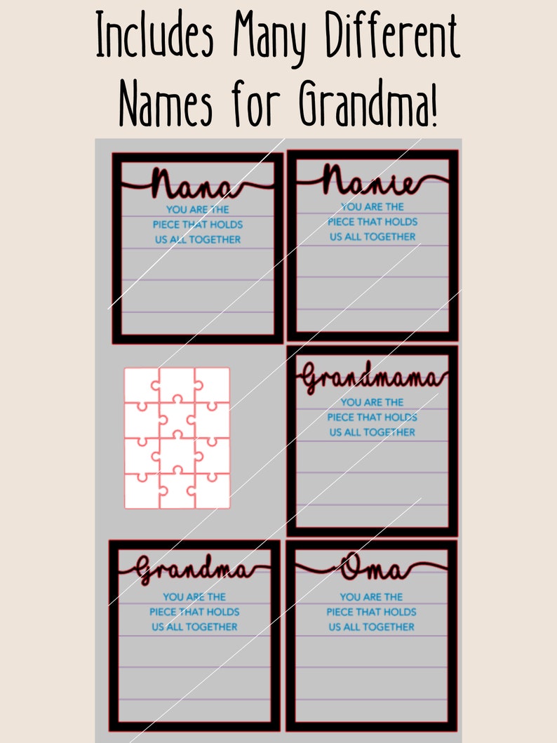 Mother's Day Gift for Grandmother / SVG / Laser Cut Puzzle Sign / Oma ...