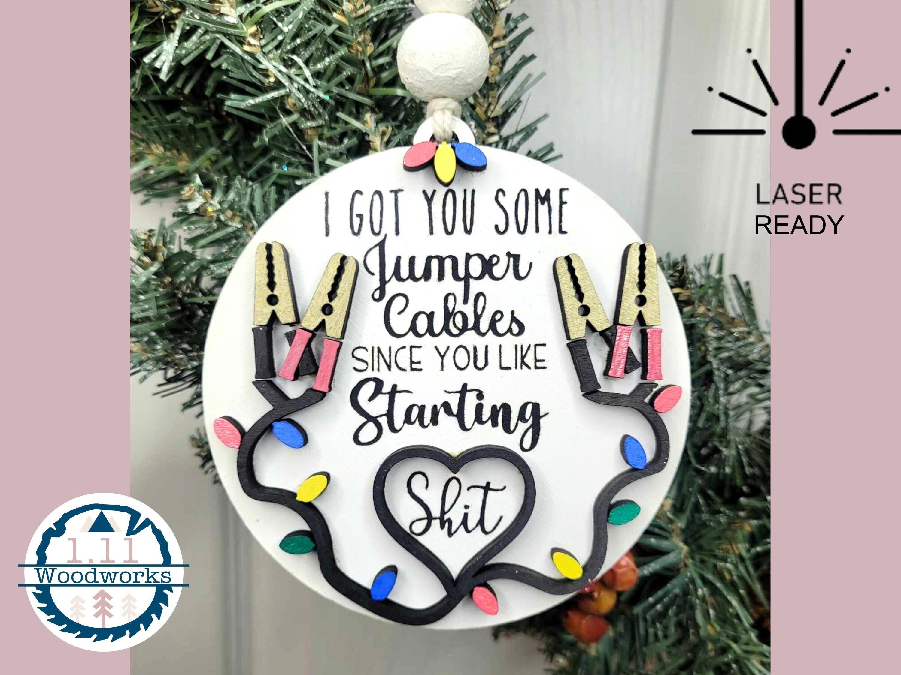 Funny Jumper Cables Christmas Ornament: Prank Gift (digital Design) - Etsy