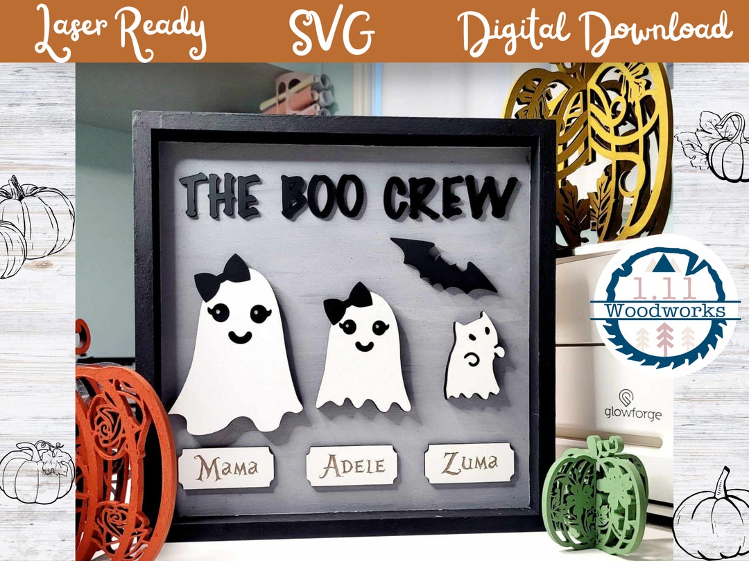 Boo Crew Sign SVG: Ghost Family Portrait, Halloween Decor (digital ...