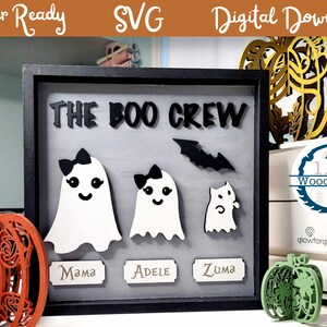 Boo Crew Sign SVG: Ghost Family Portrait, Halloween Decor (digital ...