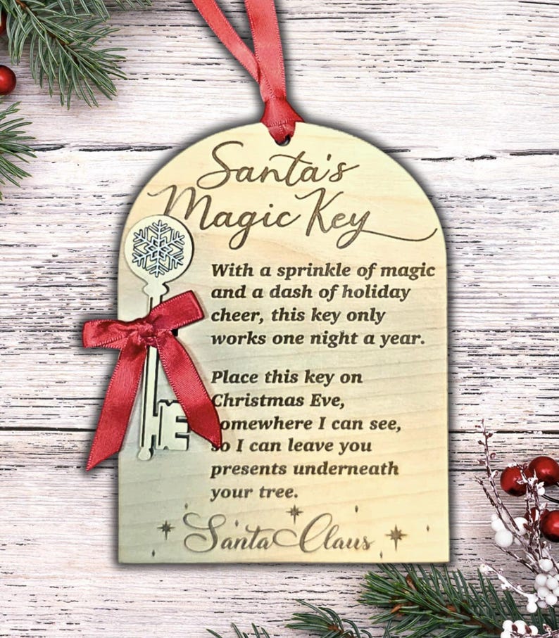 Santa's Magic Key Laser SVG, Glowforge, Cut File, Christmas Door Hanger ...