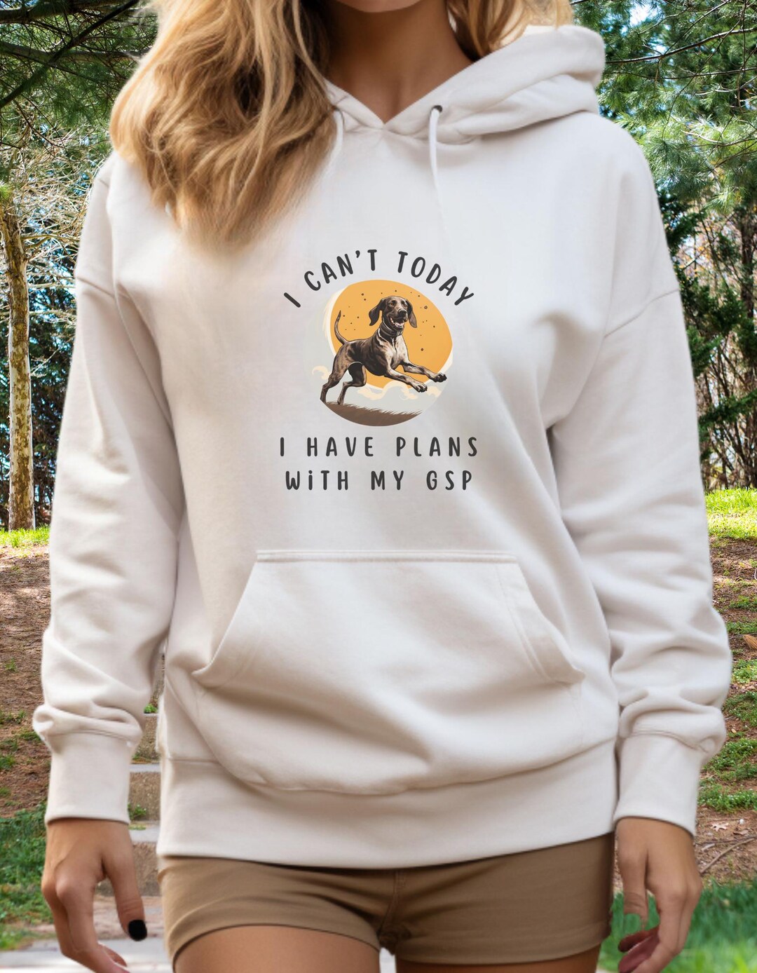 Plans With My German Shorthaired Pointer GSP Dog Premium Fleece Hoodie ...